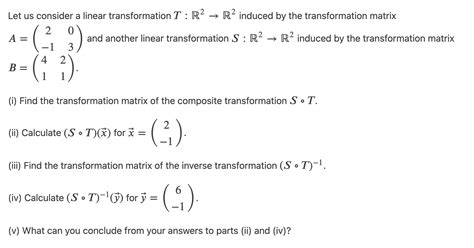 solved let us consider a linear transformation t r2→r2