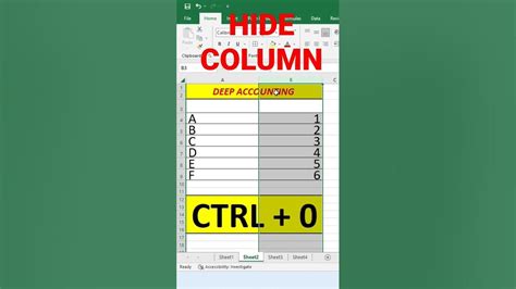 Hide Column Shorts Excel Viral Exceltips Shortsvideo Exceltutorial Youtube
