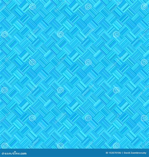 Blue Geometrical Diagonal Striped Square Mosaic Tile Pattern Background Stock Vector