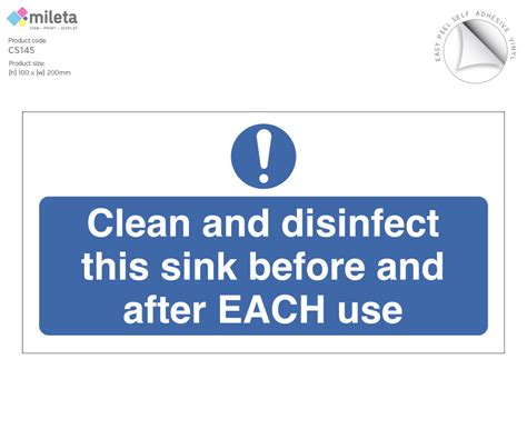 Clean And Disinfect This Sink Notice