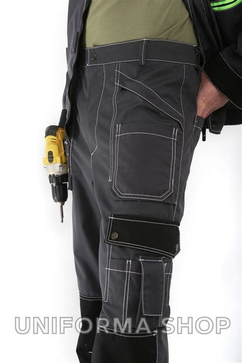 Робочий одяг брючний костюм СКІФ сірий чорний доставка по Україні виробник Stuga