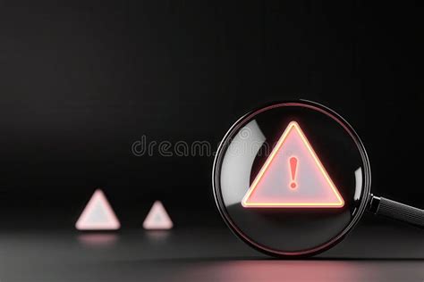Notification Error And Risk Concept Caution Symbol Magnified With