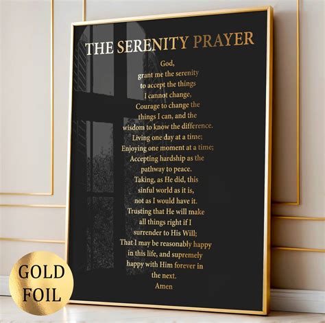The Serenity Prayer Poem Art Christian Prayer Art Inspirational Saying