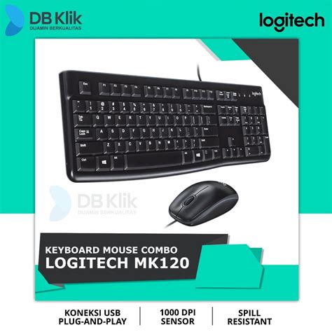 Jual Logitech Mk120 Keyboard Mouse Wired Combo Shopee Indonesia