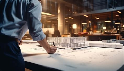 Premium Ai Image Architect Design Working Drawing Sketch Plans Blueprints