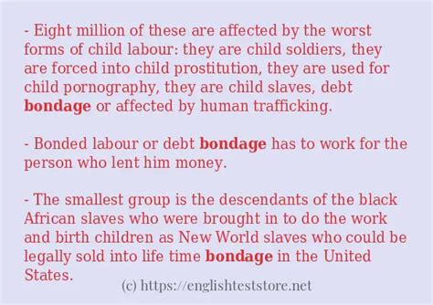 Bondage Some Sentence Examples Englishteststore Blog