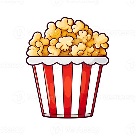 Cartoon Style Popcorn No Background Applicable To Any Context Perfect