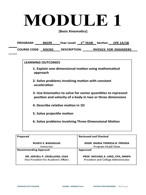 module 1 basic kinematics nsci02 pdf acceleration velocity