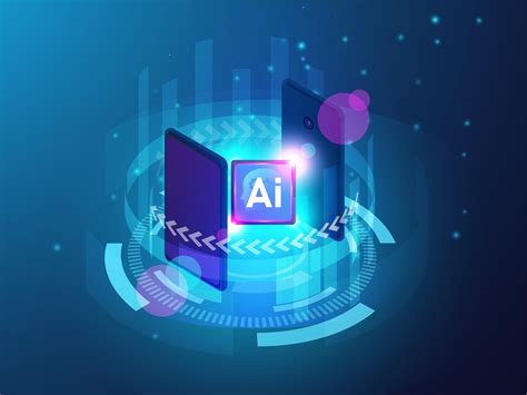 artificial intelligence cpu concept with smartphone ai computing with