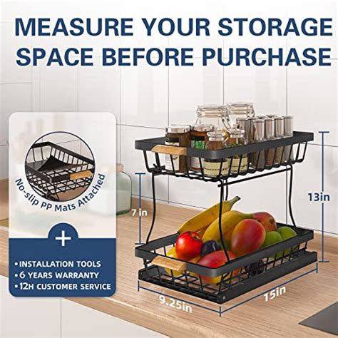 Htoh 2 Tier Under Sink Organizer With Sliding Storage Drawer Pull Out