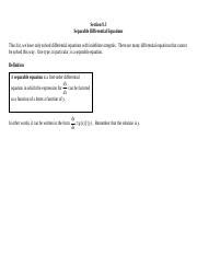 Solving Separable Differential Equations: Examples & Solutions | Course Hero