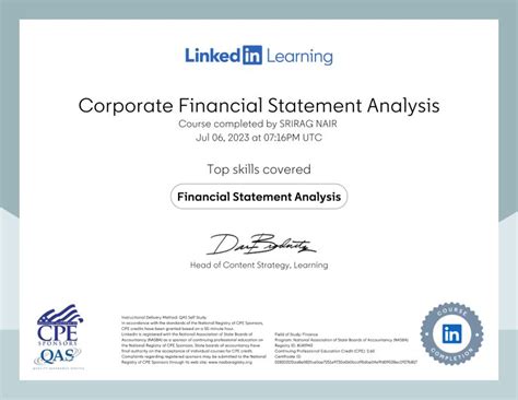 srirag nair on linkedin certificate of completion