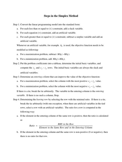 Simplex Method Tutorial Pdf Mathematics Of Computing Mathematical