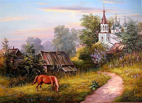 Пин от пользователя Галина на доске Рисованные деревенские пейзажи ...