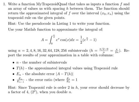Solved 2 Write A Function Mysimpsonquad That Takes As