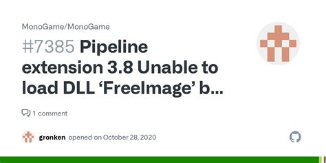 Pipeline Extension 38 Unable To Load Dll ‘freeimage But Works In Mg Pipeline Tool · Issue