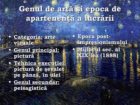 Starry Night Over The Rhone Vincent Van Gogh Ppt