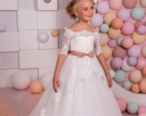 Vestido De Niña De Flores Formal De Satén Azul Claro Para Ocasión