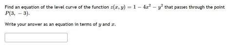 Solved Find An Equation Of The Level Curve Of The Function Chegg