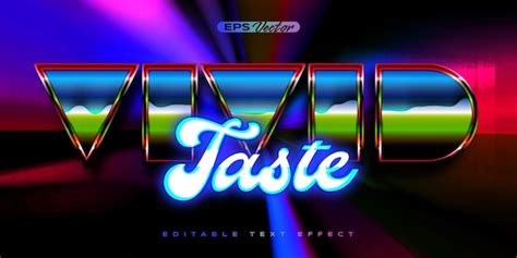 Premium Vector Retro Shiny Y2K Editable Text Effect Vivid Taste