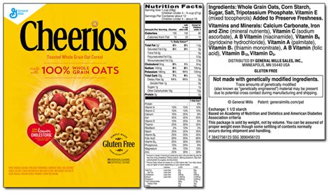 Multigrain Cheerios Nutrition Facts