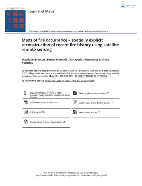 Pdf Maps Of Fire Occurrence Spatially Explicit Reconstruction Of