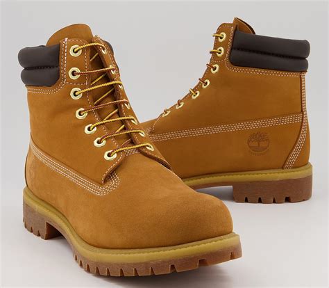 Timberland 6 Inch Double Collar Boots Wheat Nubuck Mens Boots
