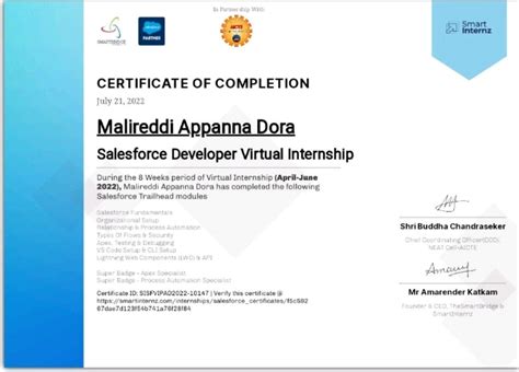 Salesforcedeveloper Smartinternz Aicte Internship Salesforce Appanna Dora Malireddi