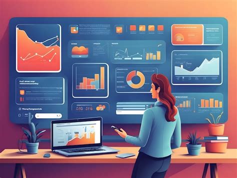 Premium AI Image Computer Screens Modern Infographic Statistics And Data Analytics