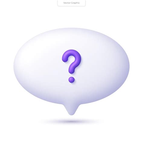 premium vector 3d realistic round speech bubble icon with question