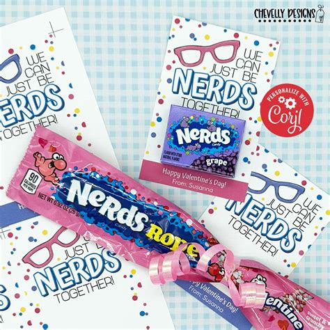 Editable We Can Just Be Nerds Together Class Valentine Cards Pri Chevelly Designs