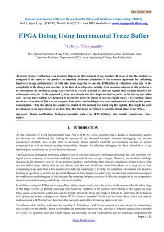 Fpga Debug Using Incremental Trace Buffer Pdf Programming Languages Computing