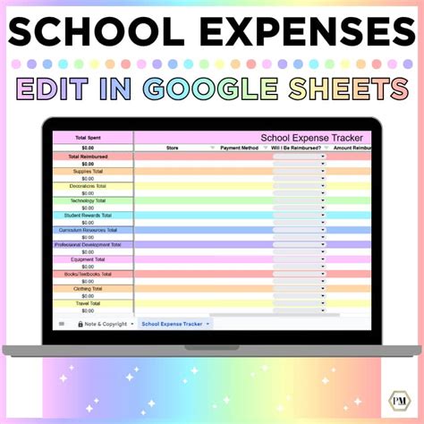 School Expense Tracker Classroom Budget Spreadsheet Expense Log