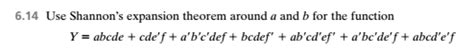 Use Shannons Expansion Theorem Around A And B For