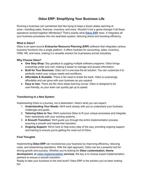 Ppt Odoo Erp Simplifying Your Business Life Powerpoint Presentation Id13931604