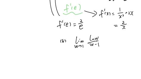 Solved Derive The Derivative For Lnx From The Definition Of A