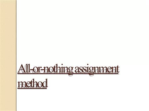 methods of route assignment pptx