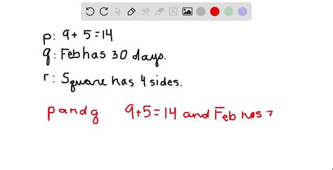 Solved Use The Following Statements To Write A Compound Statement For Each Conjunction And