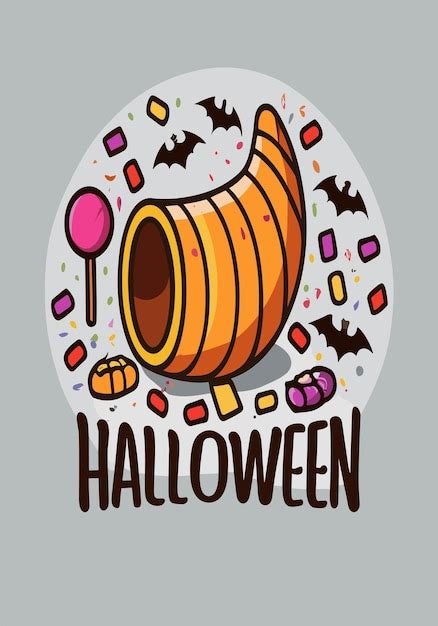 Premium Vector Halloween Candy Cornucopia 2d Vector Design
