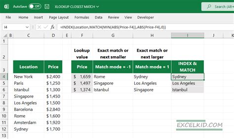 How To Find The Closest Match In Excel Excel Bootcamp