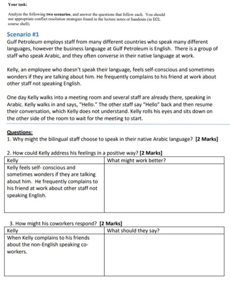 Solved Your Task Analyze The Following Two Scenarios And