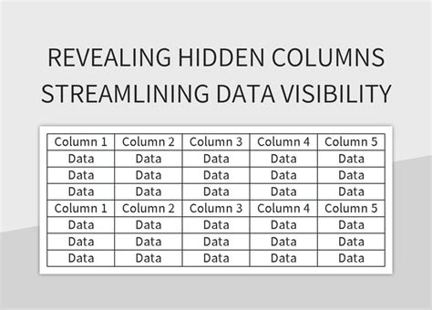 Revealing Hidden Columns Streamlining Data Visibility Excel Template And Google Sheets File For