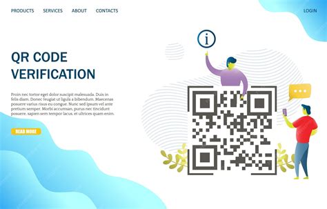 Premium Vector Qr Code Verification Vector Website Landing Page Design Template