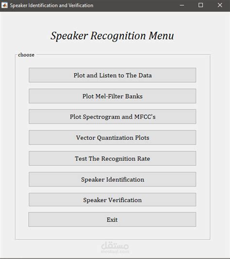 Speaker Identification Implementation In Matlab مستقل