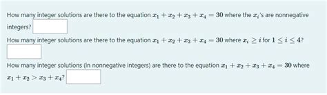 Solved How Many Integer Solutions Are There To The Equation