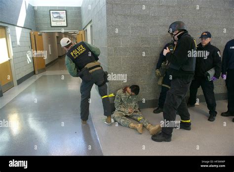 Minnesota National Guard Soldiers Conduct An Active Shooter Exercise At