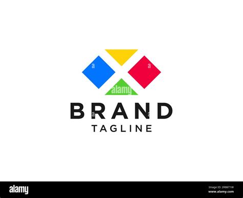 Abstract Initial Letter X Logo Colorful Motion Shape Origami Style