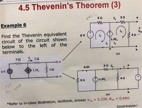 Solved 45 Thevenins Theorem 3 Ix 30 Example 6 Find The