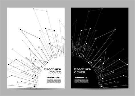 Brochure Template Layout Design Abstract Geometric Background With Connected Lines And Dots