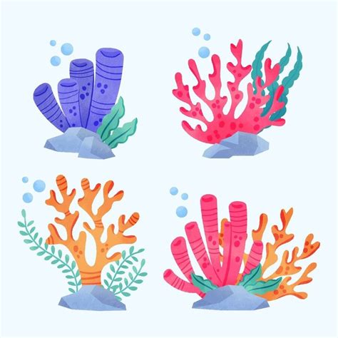 Hand Drawn Cartoon Coral Illustration Free Vector Coral Drawing Coral Reef Drawing Sea